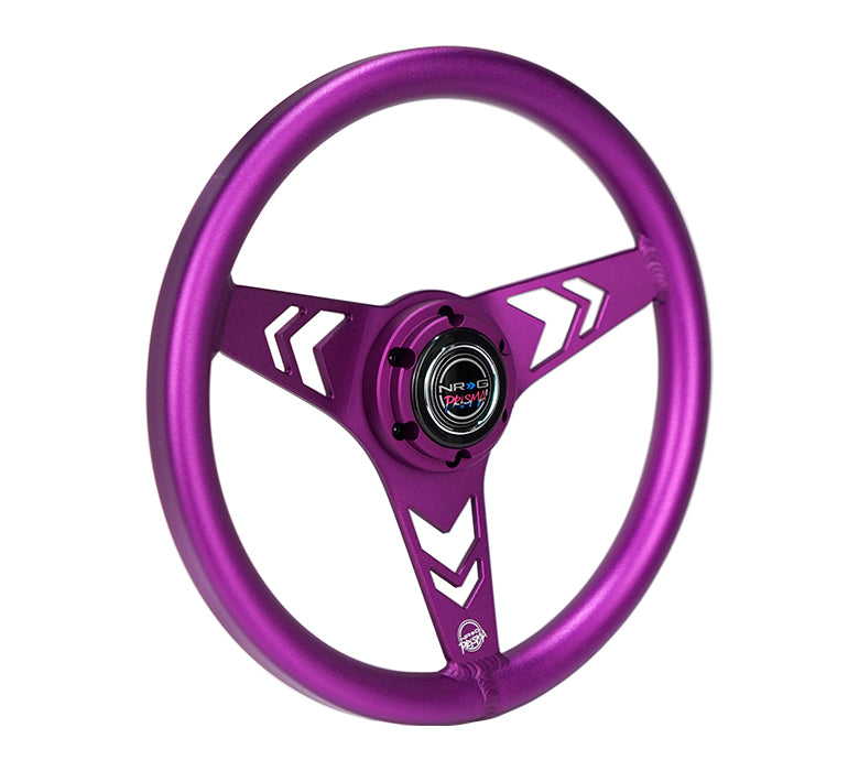 NRG Innovations x Prisma Lab - Aluminum Steering Wheel - Purple w/Arro ...