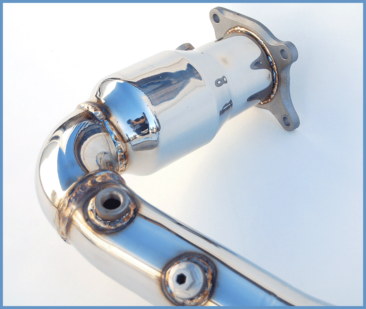 Invidia - Downpipe w/High Flow Cat & Twin O2 Bungs - Automatic Transmi ...