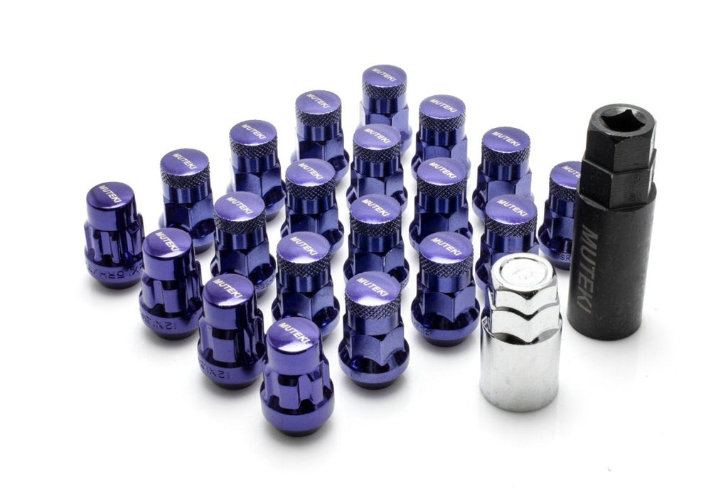 Muteki - SR35 Close End Lug Nuts w/ Lock Set - Purple - 12x1.50 - Set ...